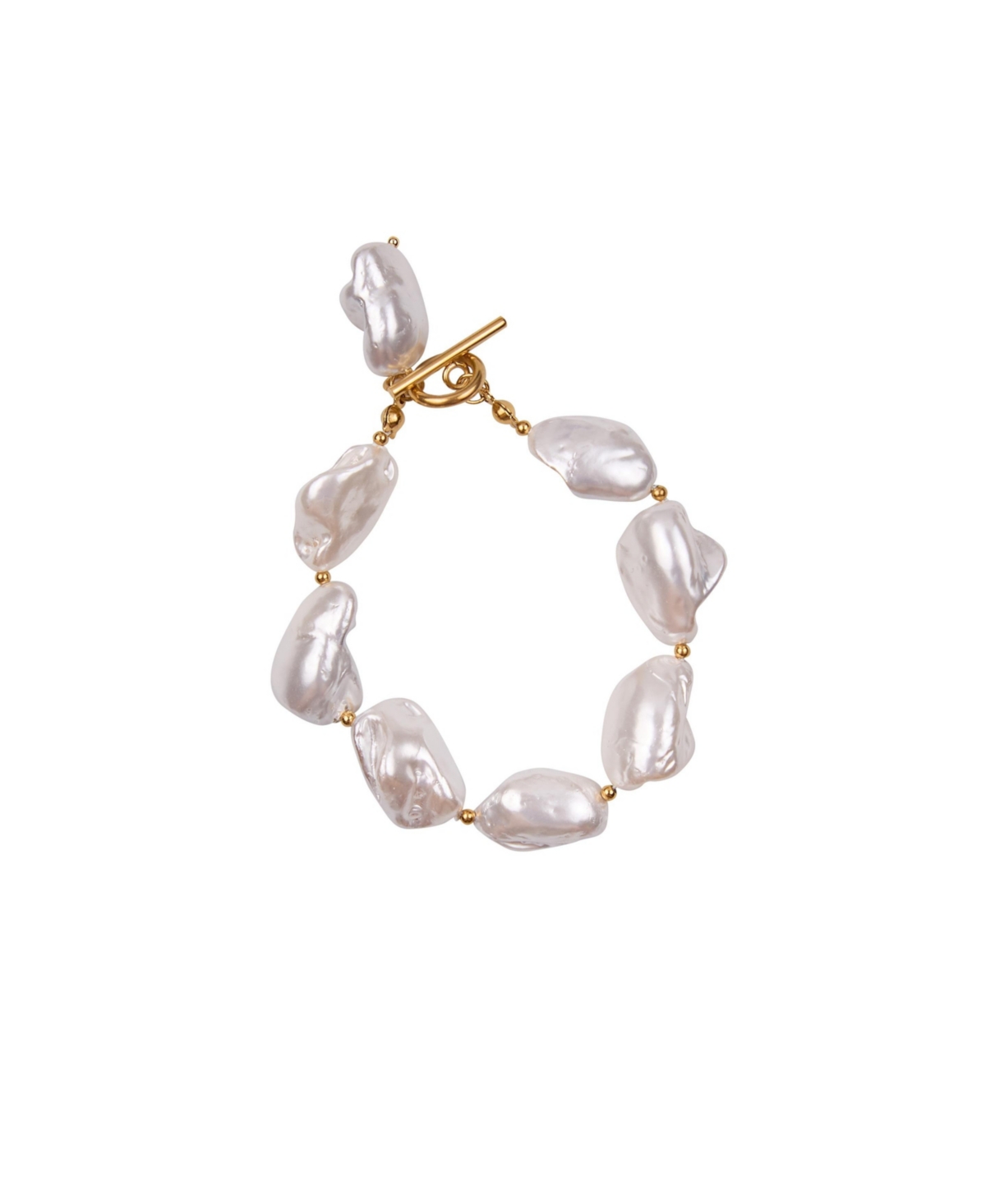 Click here for Tseatjewelry Cove Bracelet pearl 18k gold plated o... prices