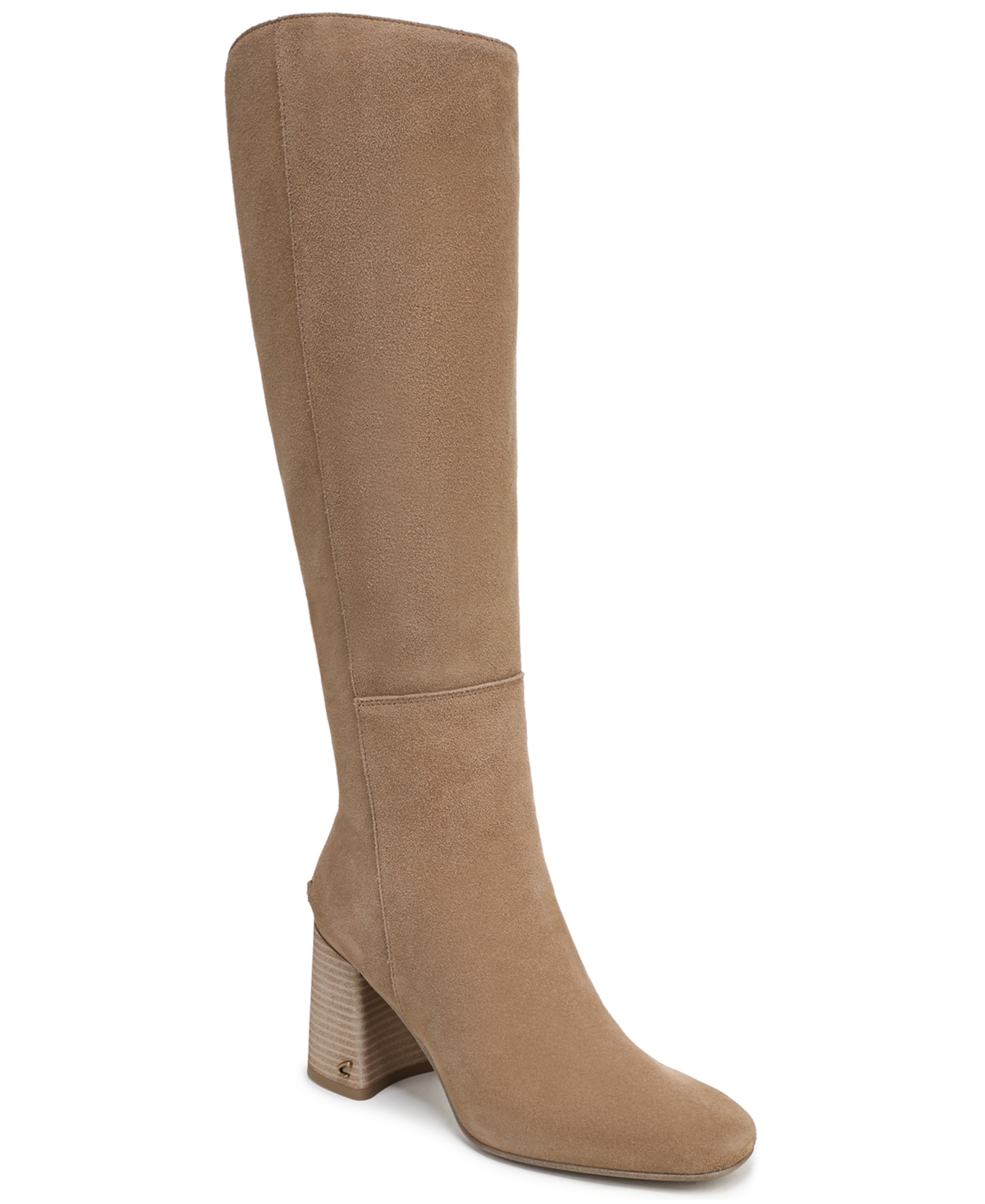 Circus Ny by Sam Edelman Womens Billie Wide-Calf Knee-High Block-Heel Dress Boots - Honeyed Oak Suede