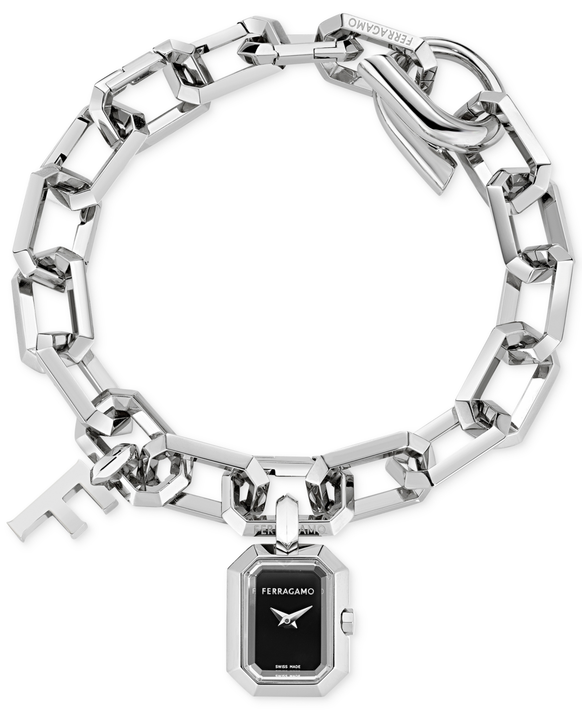 Click here for Ferragamo Womens Charm Stainless Steel Link Bracel... prices