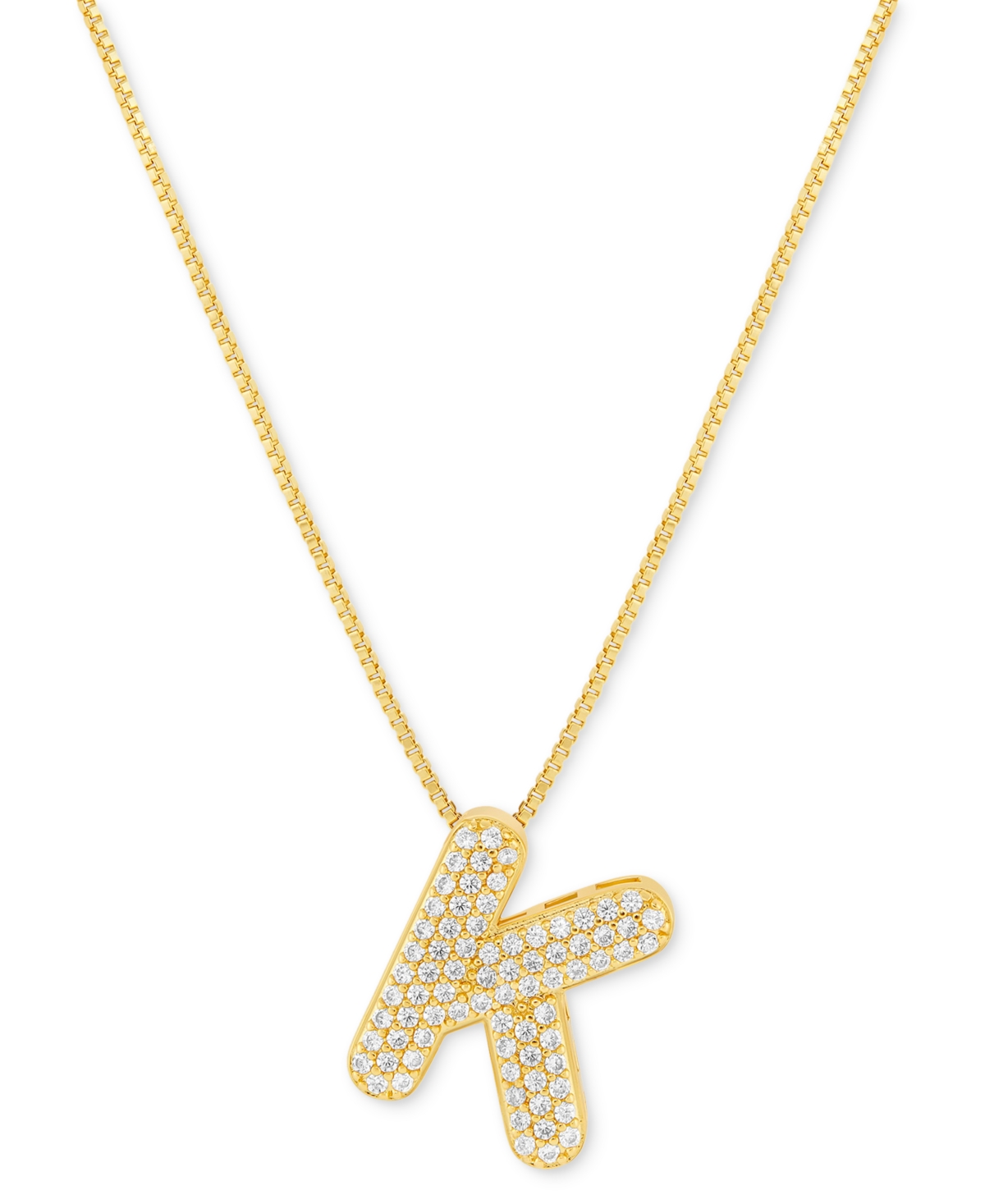 Click here for Cubic Zirconia Bubbly Initial K 18 Pendant Necklac... prices