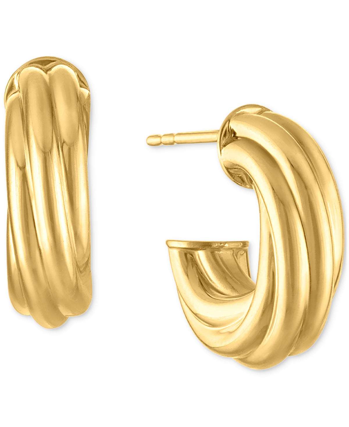 Click here for Twisted J-Hoop Extra Small Huggie Hoop Earrings in... prices