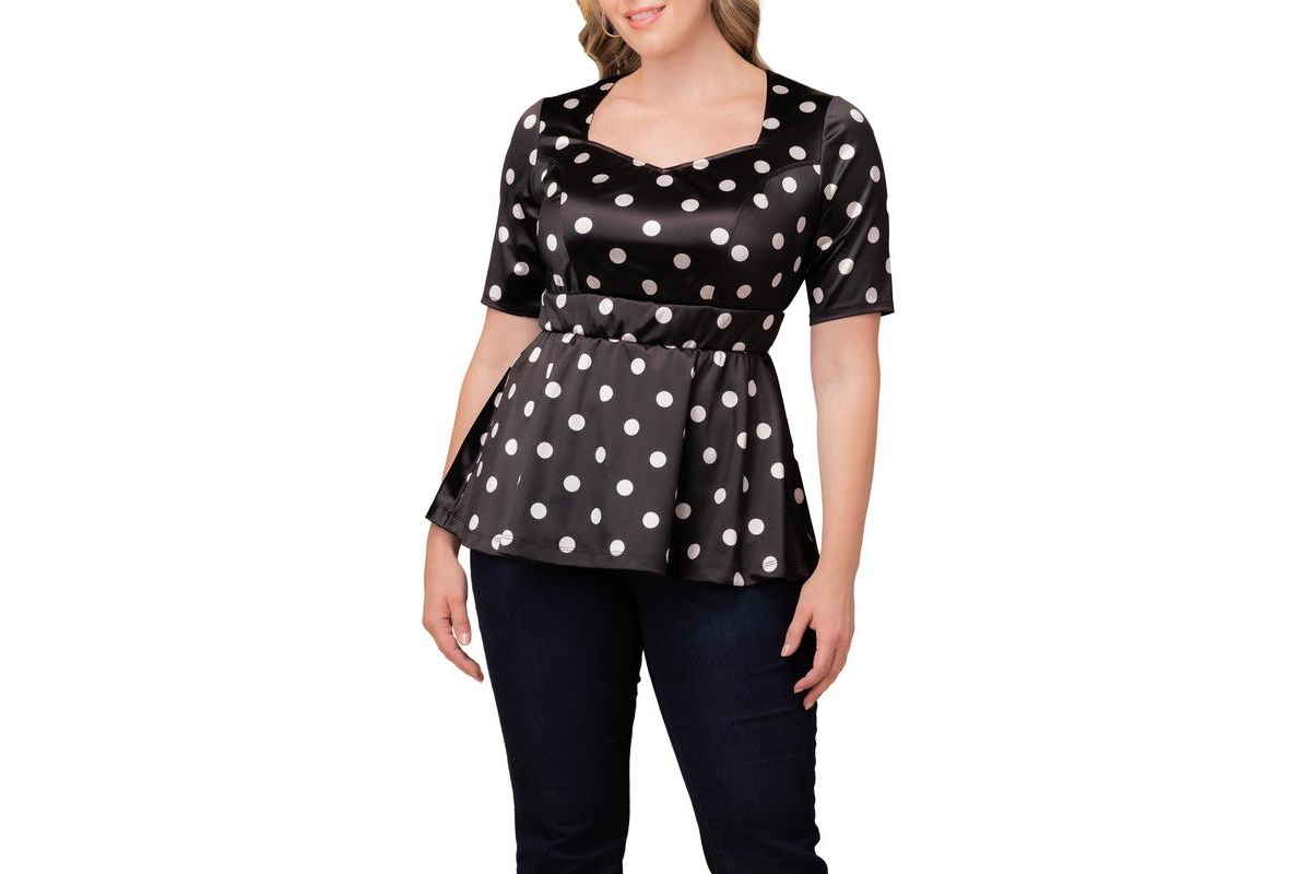 Click here for Kiyonna Womens Plus Size Posh Peplum Top with Swee... prices