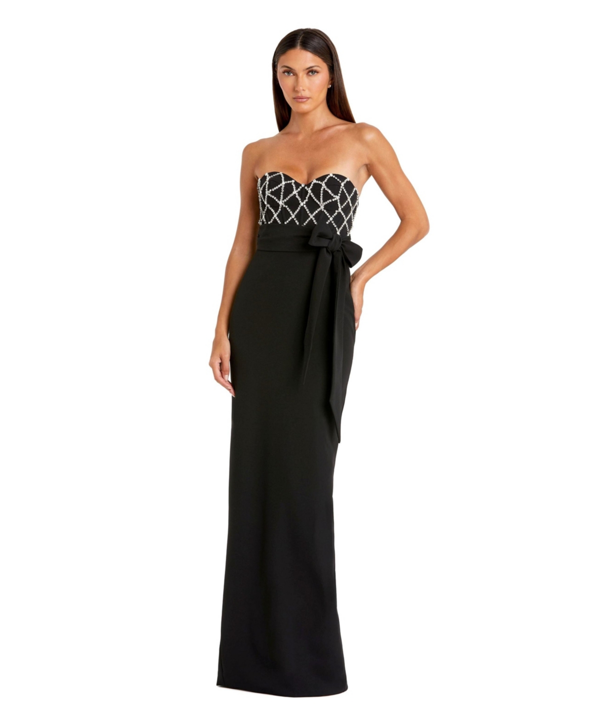 Click here for Mac Duggal Womens Strapless Crepe Embellished Bust... prices