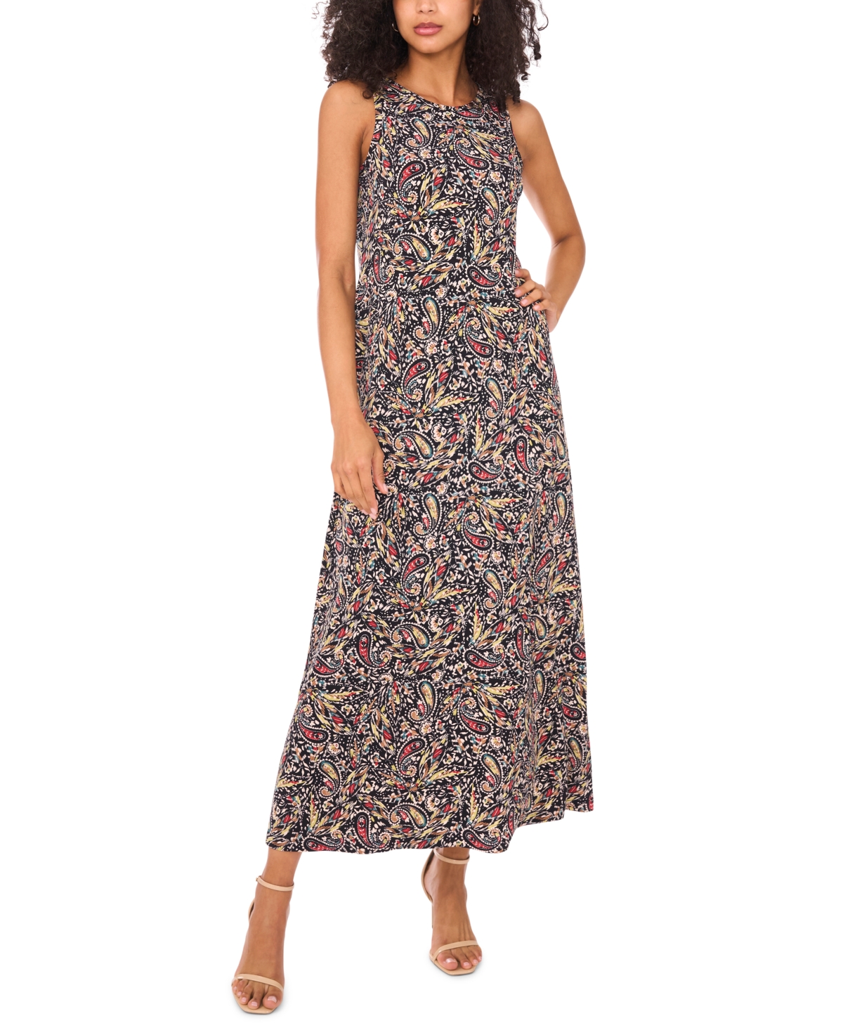 Click here for Vince Camuto Womens Sleeveless Keyhole-Back Maxi D... prices