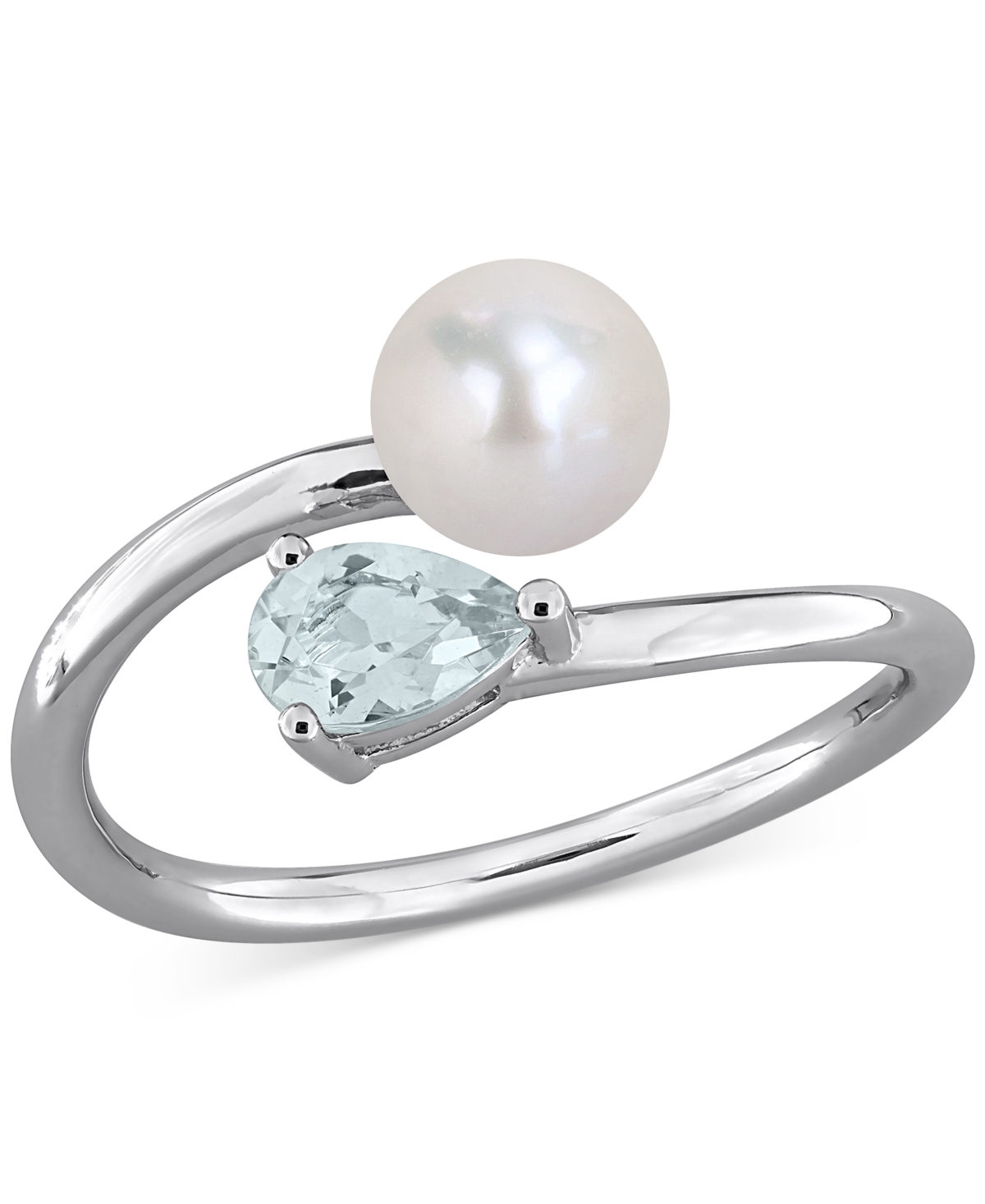 Click here for Cultured Freshwater Pearl (6mm) & Aquamarine (3/8... prices