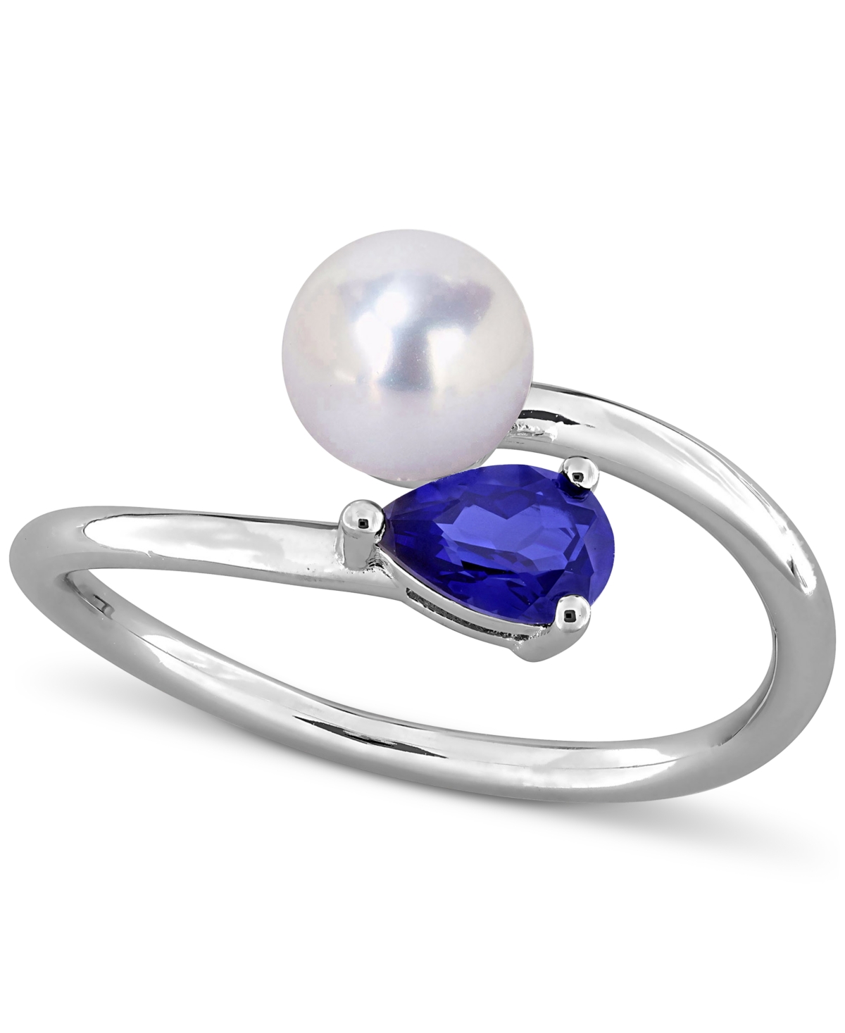 Click here for Cultured Freshwater Pearl (6mm) & Lab Grown Blue S... prices
