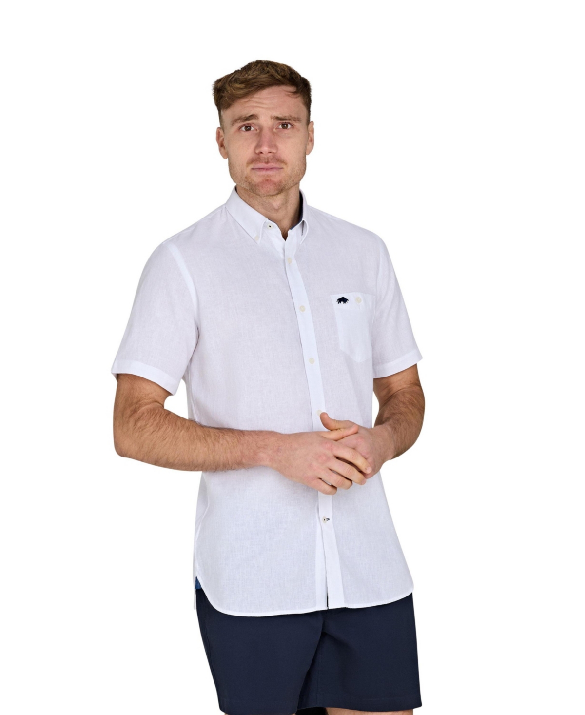 Click here for Raging Bull Big & Tall Short Sleeve Linen Shirt -... prices