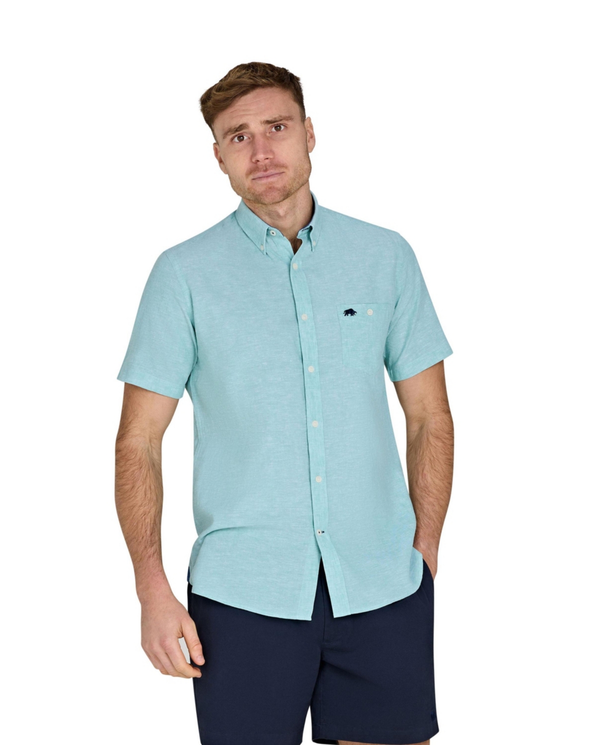 Click here for Raging Bull Big & Tall Short Sleeve Linen Shirt -... prices