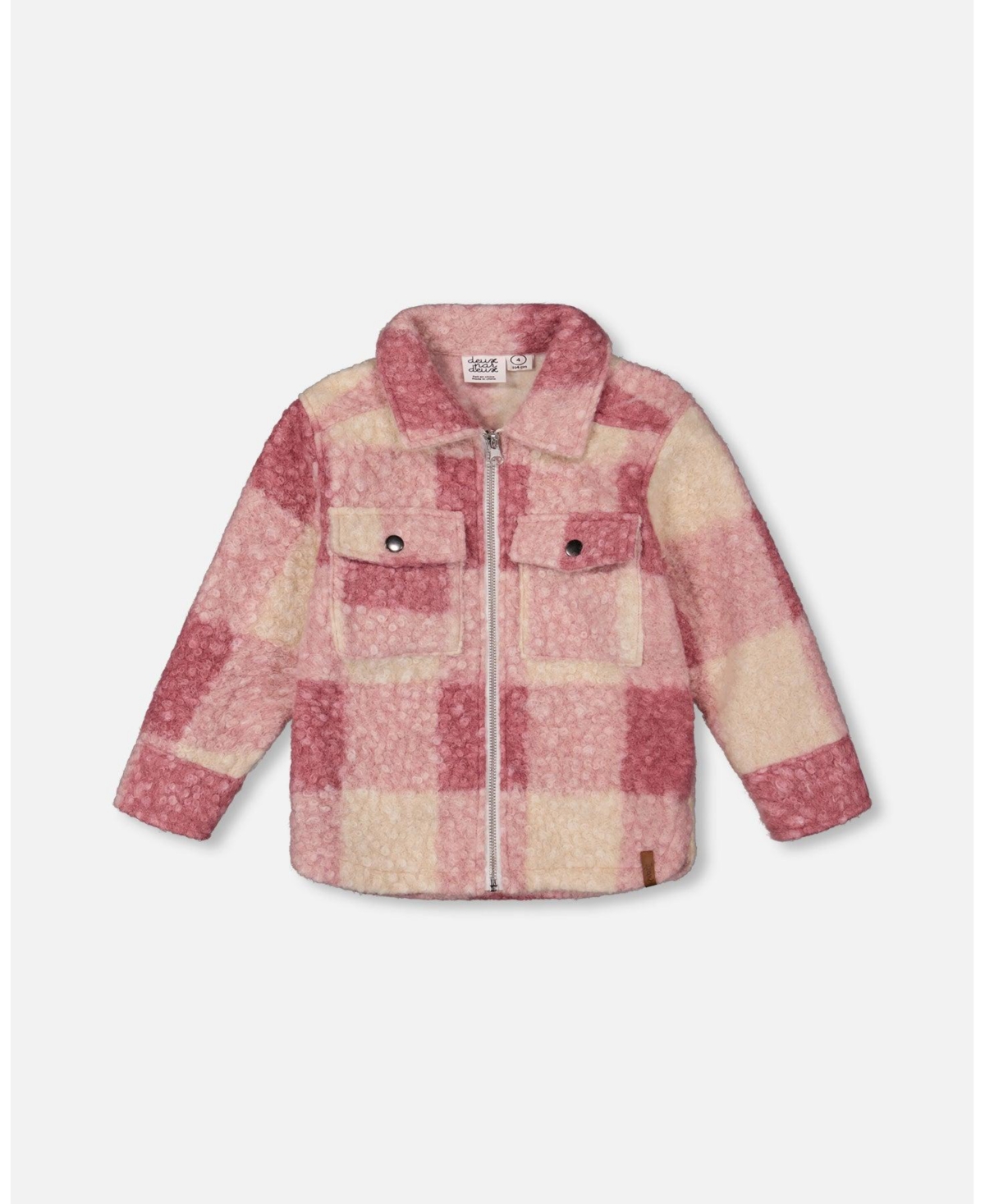 Click here for Deux par Deux Girl Zipped Plaid Overshirt Off-Whit... prices