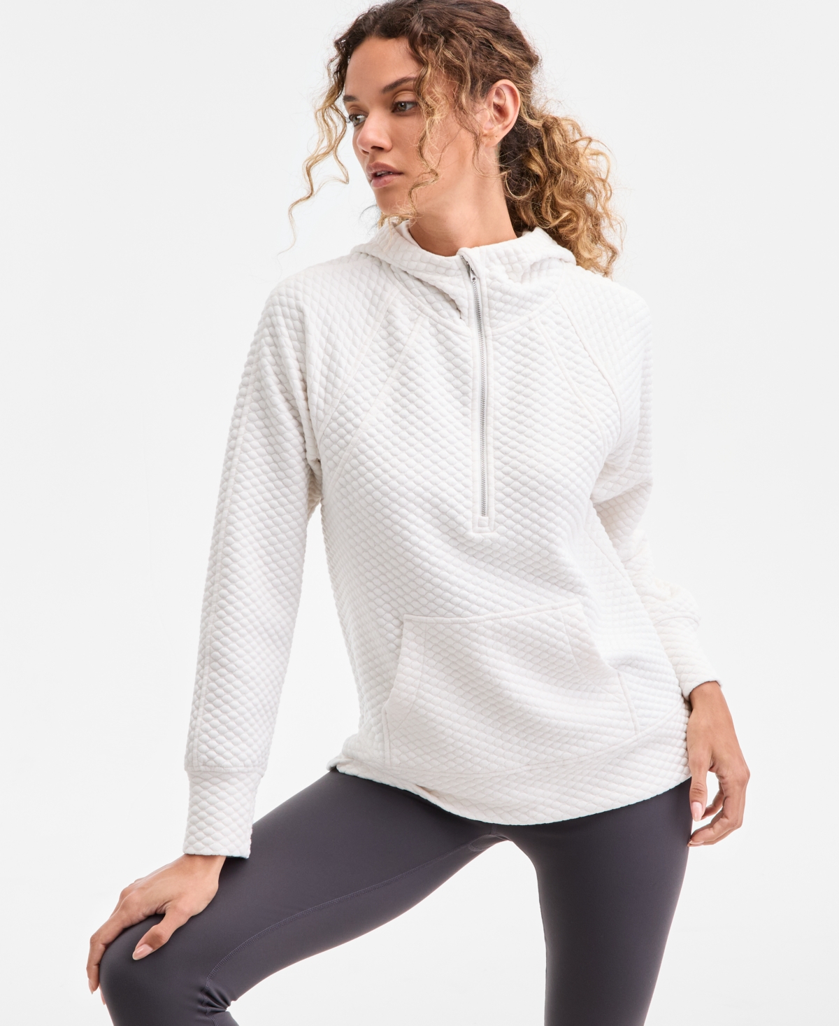 Click here for Id Ideology Womens Relaxed Quilted Half-Zip Hoodie... prices