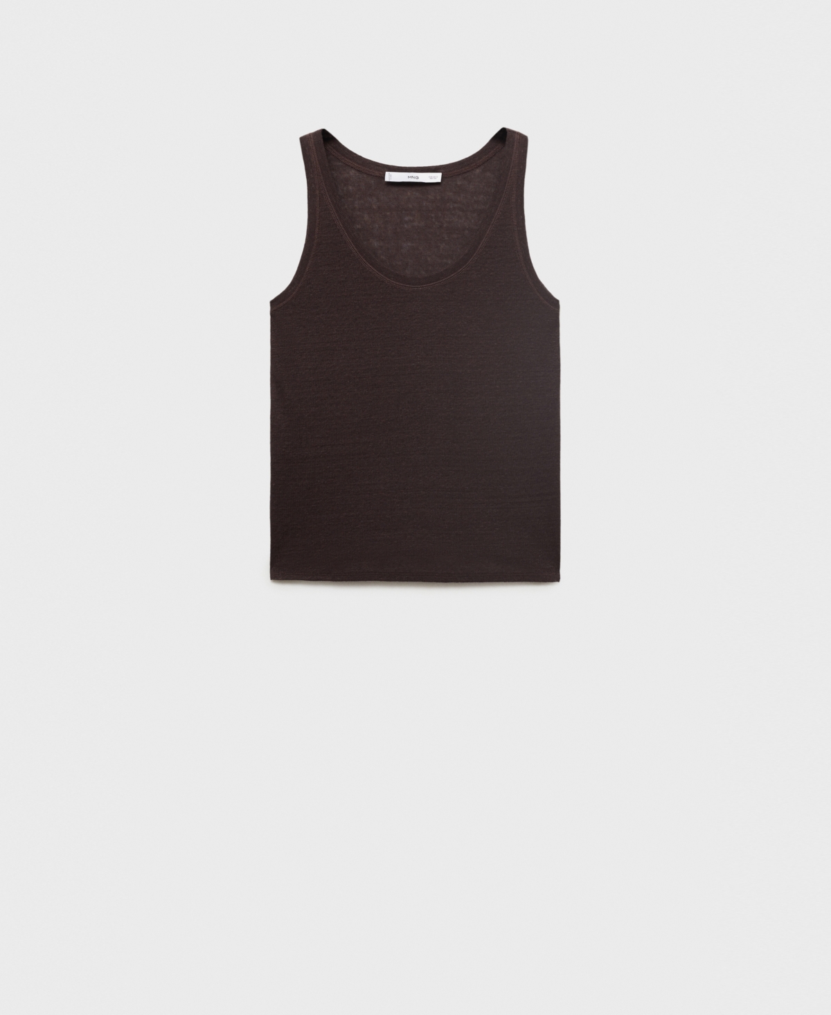 Click here for Mango Womens Strap Linen Top - Brown prices