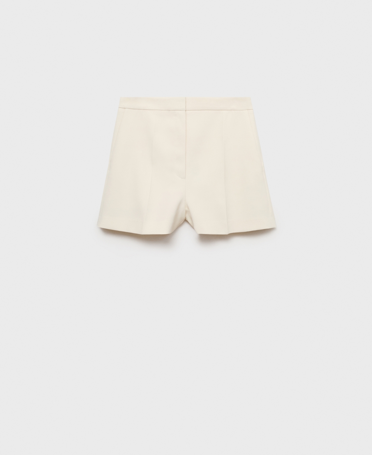 Click here for Mango Womens Straight Mid-Rise Shorts - Ecru prices