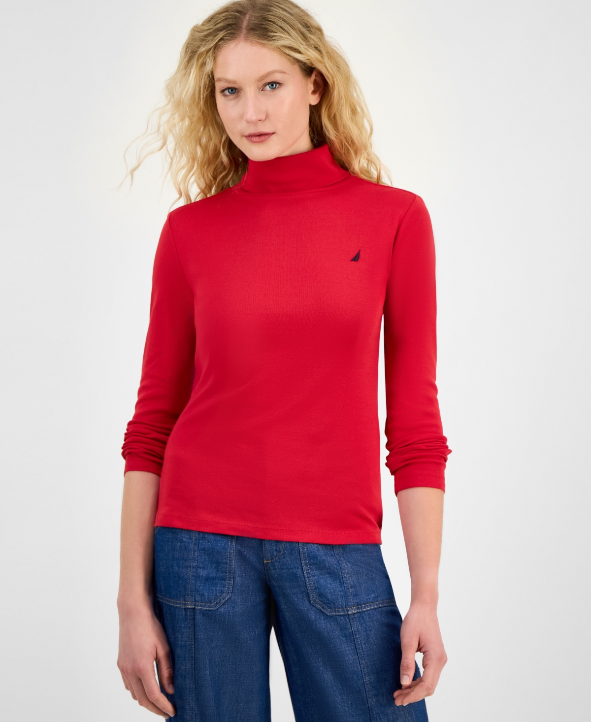 Click here for Nautica Jeans Womens Cotton Turtleneck Long-Sleeve... prices