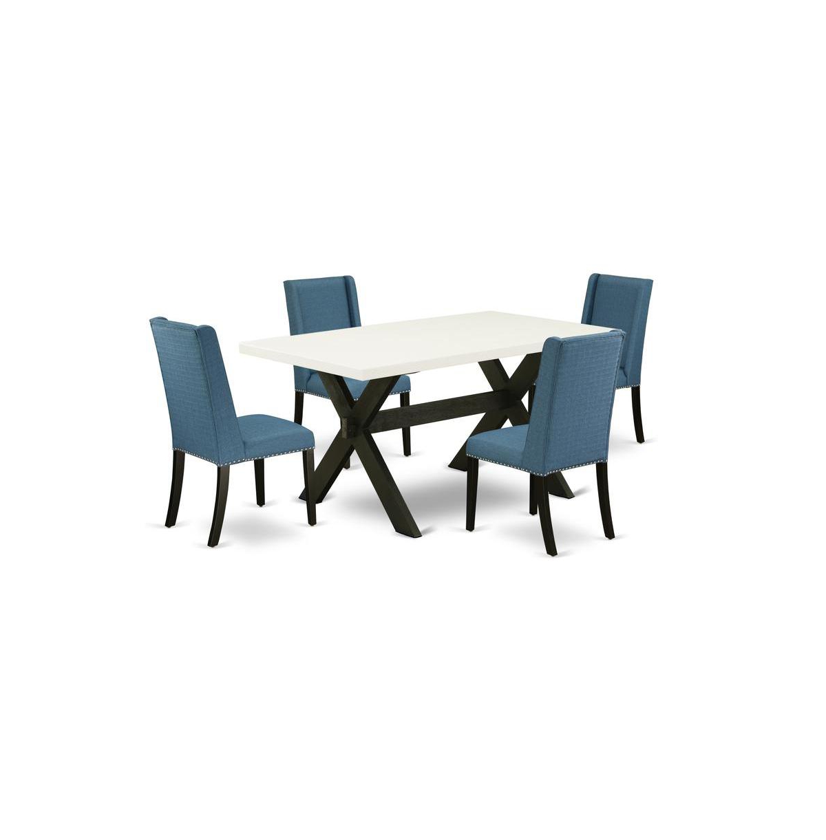 Click here for East West Furniture 5-Piece Stylish Rectangular Di... prices