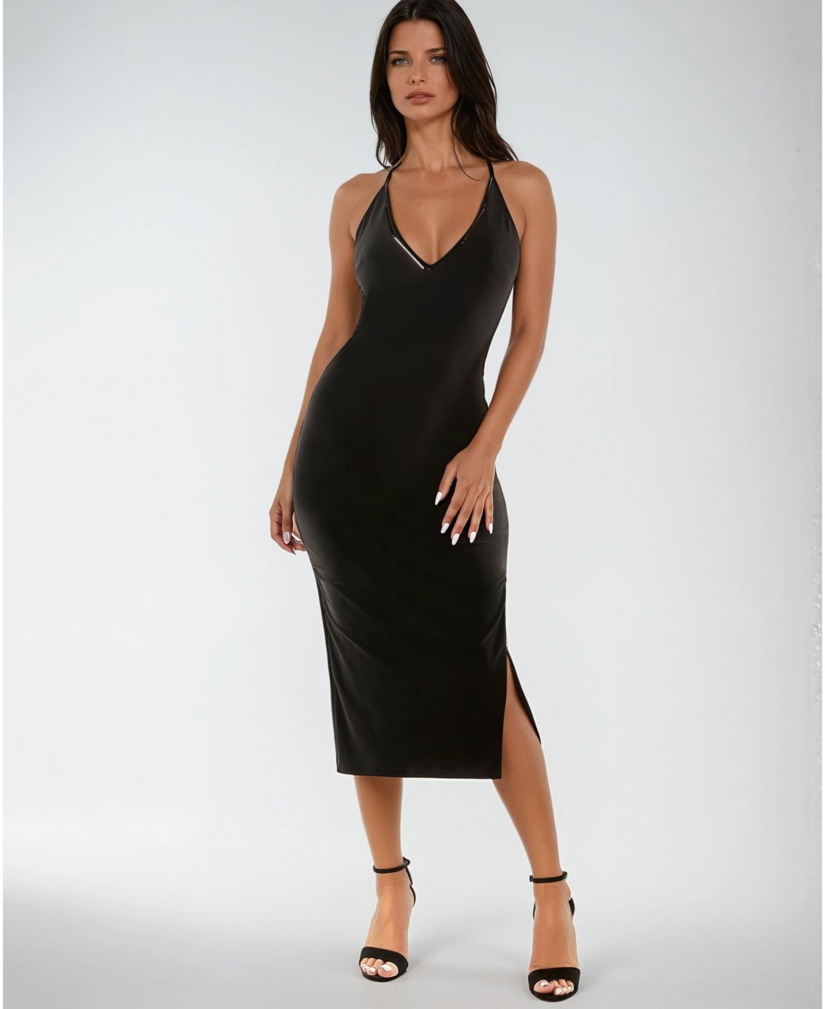 Click here for Bebe Gold Bar Detail Dress - Black gold prices