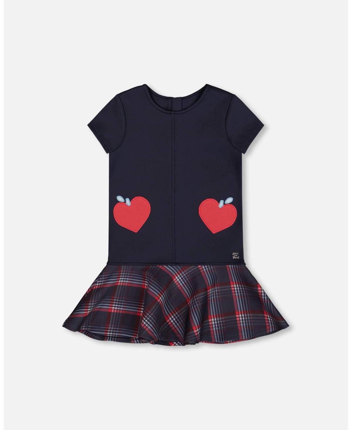 Click here for Deux par Deux Girl Milano Dress Navy Blue with Pla... prices