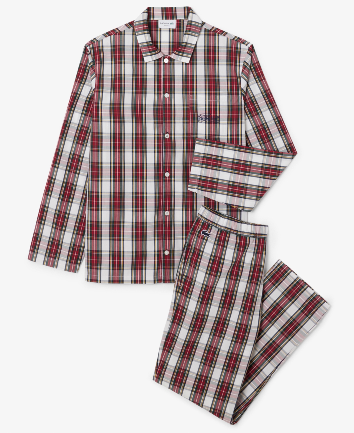 Click here for Lacoste Mens Plaid Pattern Pajama Set - Ladybird/M... prices