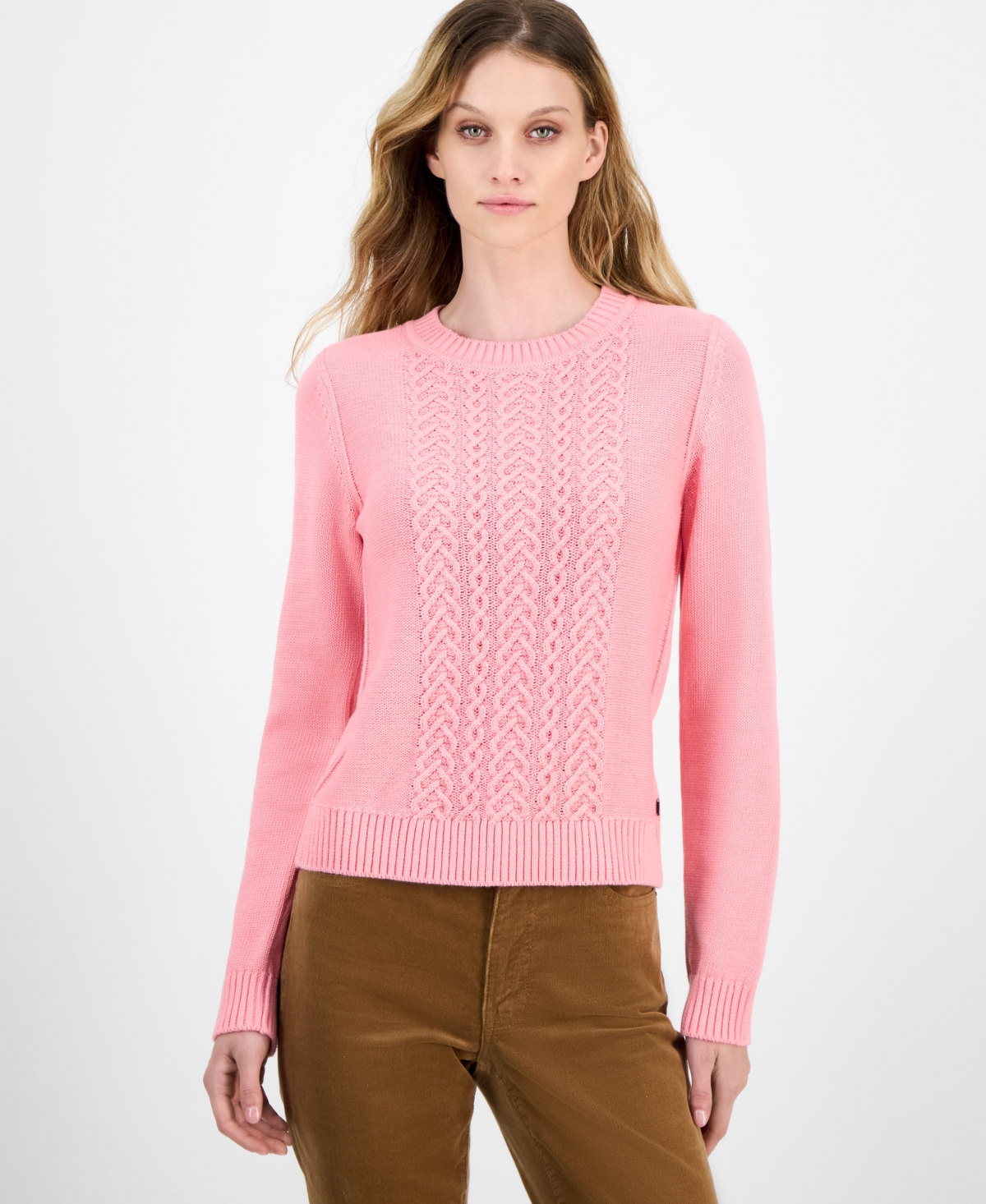 Click here for Nautica Womens Cotton Heart Cable Crewneck Sweater... prices