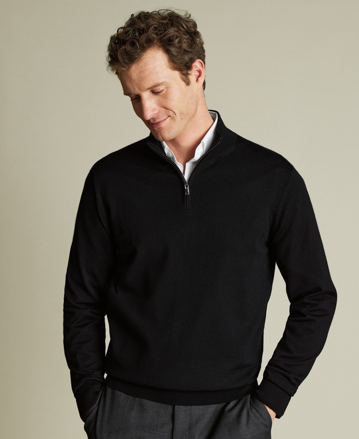 Click here for Charles Tyrwhitt Mens Long Sleeve Quarter-Zip Meri... prices