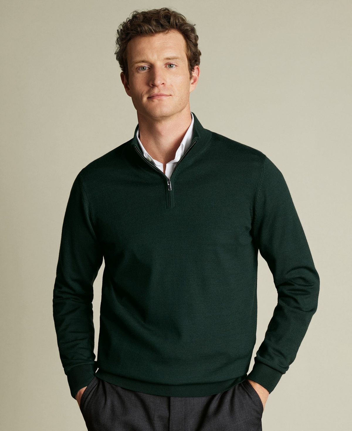 Click here for Charles Tyrwhitt Mens Long Sleeve Quarter-Zip Meri... prices