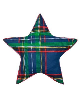 Levtex Spencer Plaid Star Shaped Decorative Pillow, 19" x 18" - Macy's