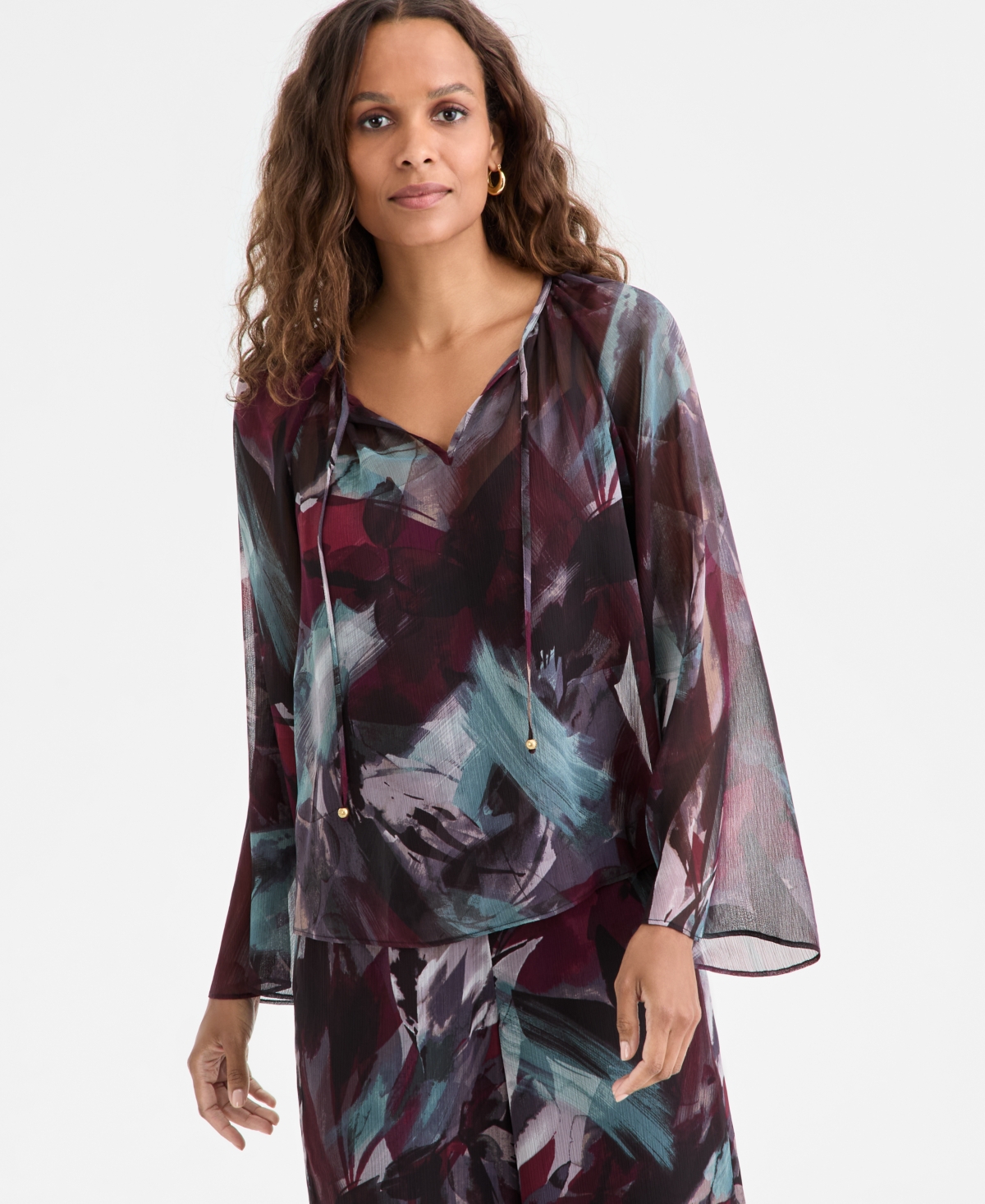 Click here for I.n.c. International Concepts Petite Tie-Front Top... prices