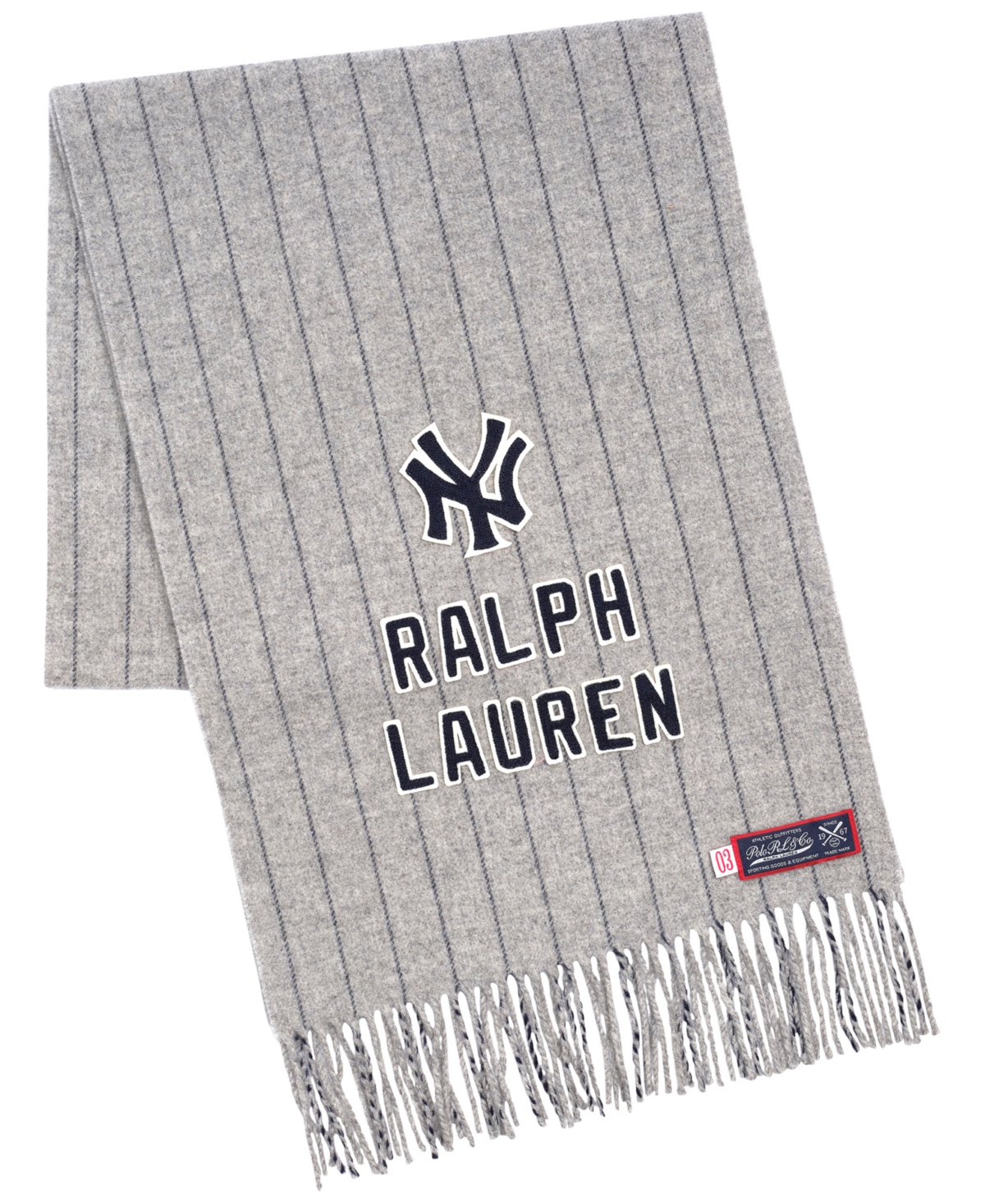 Click here for Polo Ralph Lauren Classic Pinstripe Scarf - Gray H... prices