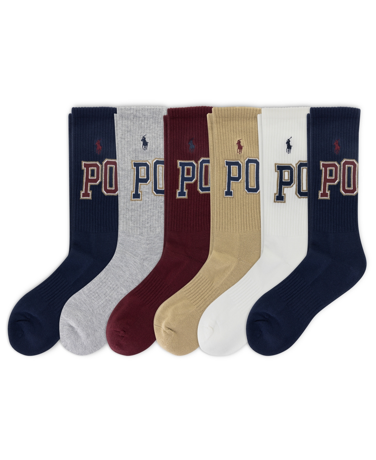 Click here for Polo Ralph Lauren Mens 6-Pack Varsity Logo Crew So... prices