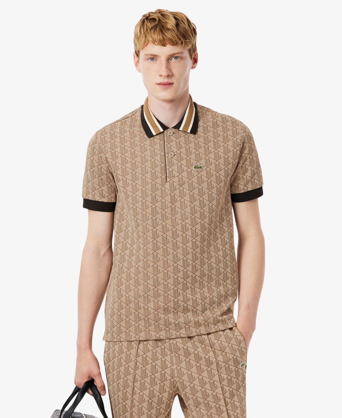 Click here for Lacoste Mens Classic Fit Monogram Jacquard Polo Sh... prices