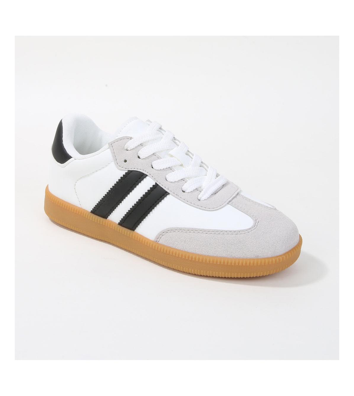 Click here for Berness Lisa Retro Stripe Gum Sole Sneakers - Whit... prices