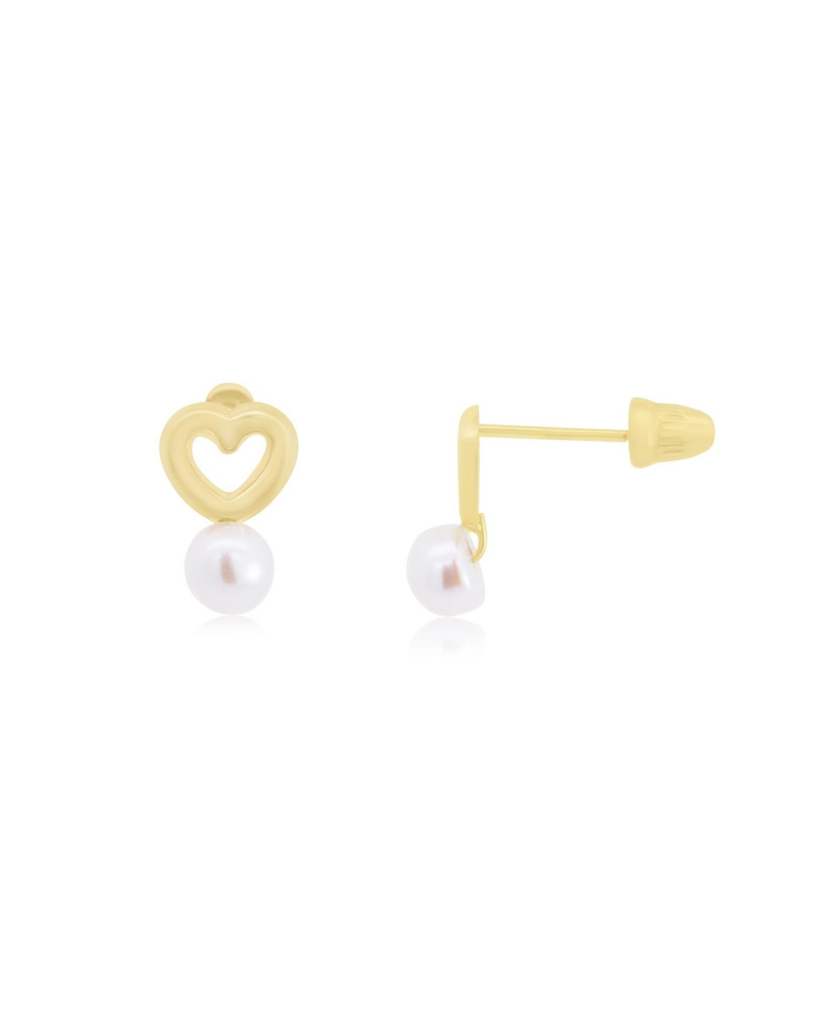Click here for The Lovery Baby Pearl Heart Screw Back Stud Earrin... prices