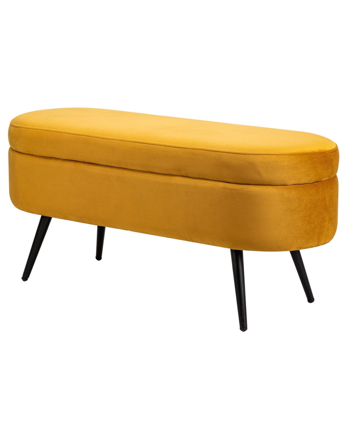 Click here for Nordlys - Mustard Yellow Velvet Storage Bench Mode... prices