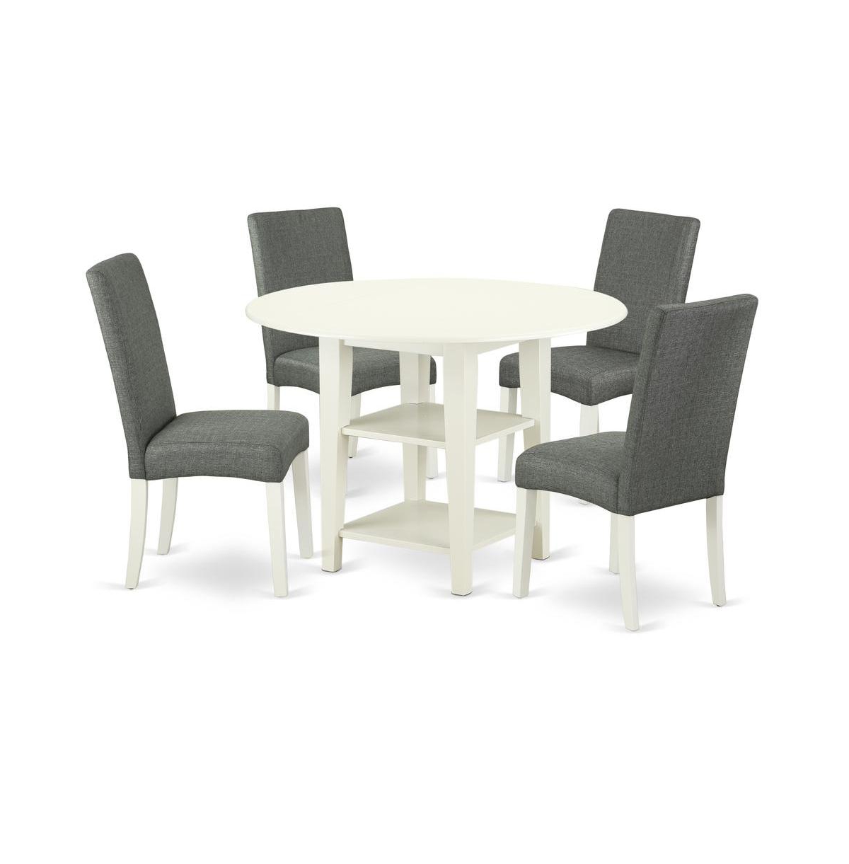 Click here for East West Furniture Dining Room Set Linen White -... prices
