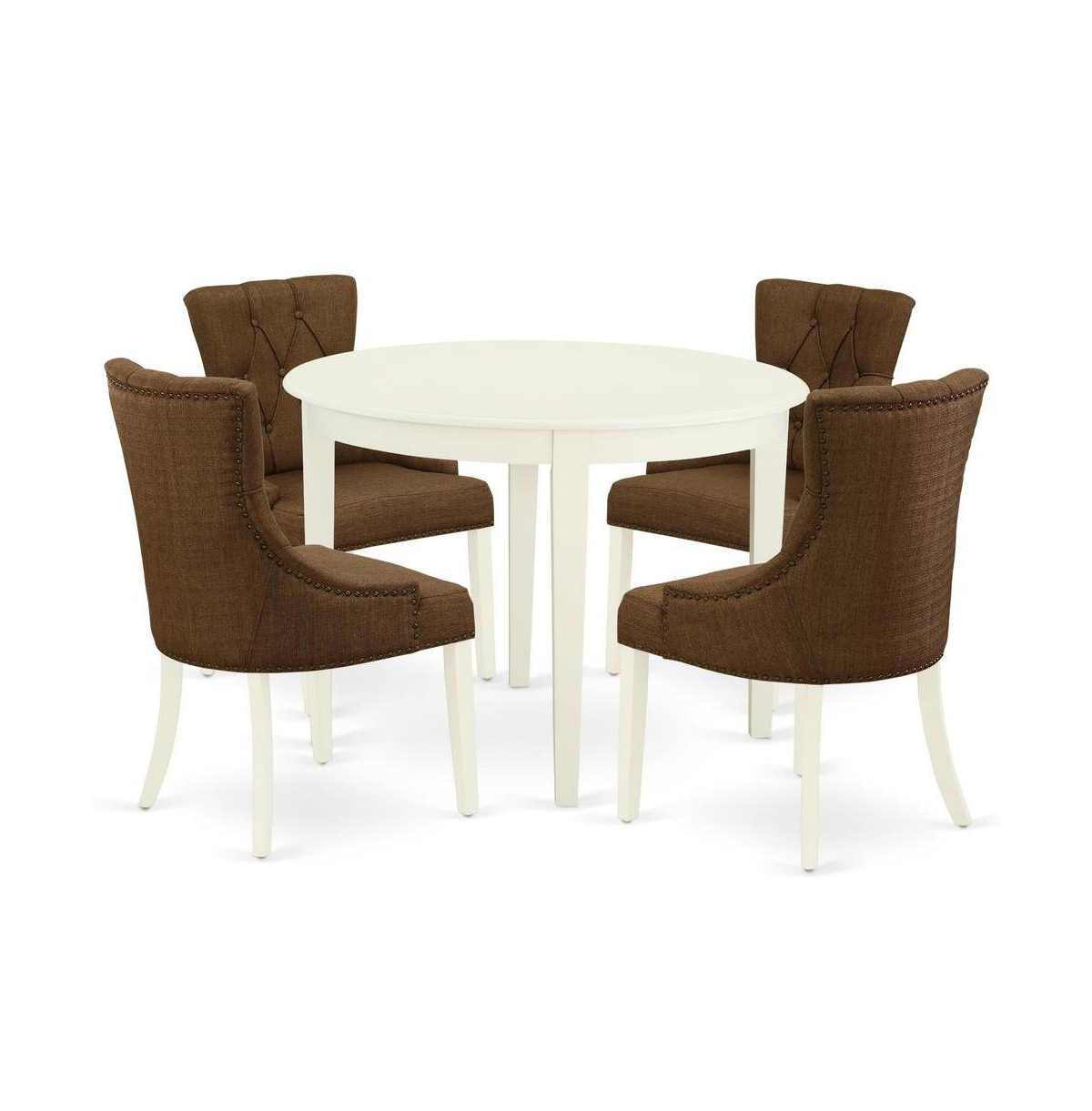 Click here for East West Furniture Dining Room Set Linen White -... prices
