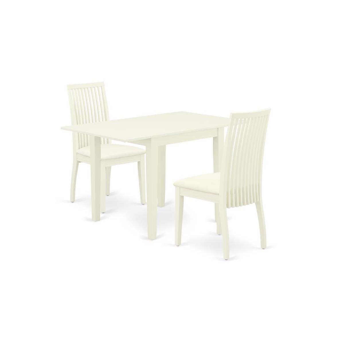 Click here for East West Furniture Dining Room Set Linen White -... prices