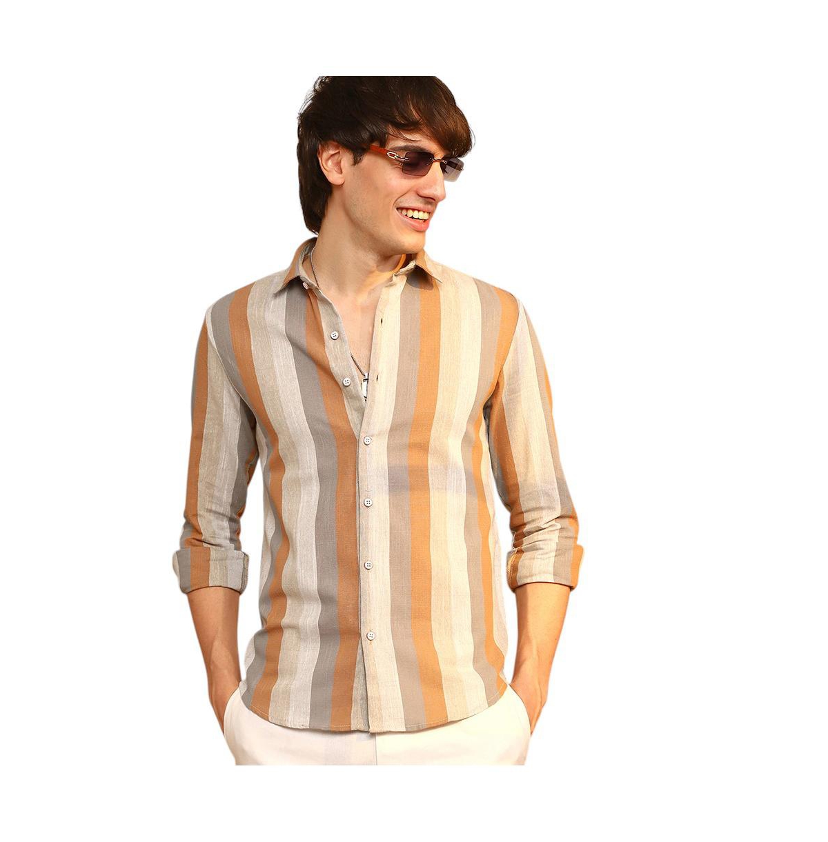 Click here for Campus Sutra Mens Copper Brown & Peanut Brown Bloc... prices