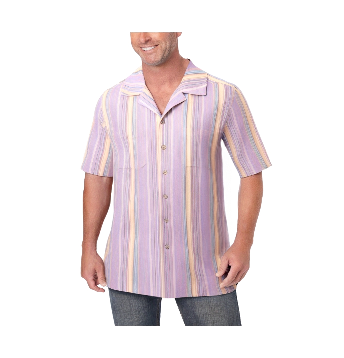 Click here for KingSize Big & Tall Gauze Camp Shirt - Dark salmon... prices