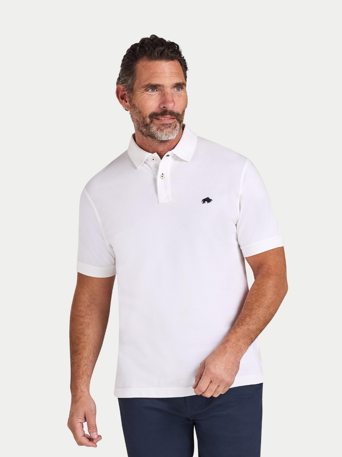 Click here for Raging Bull Mens Organic Polo - White prices