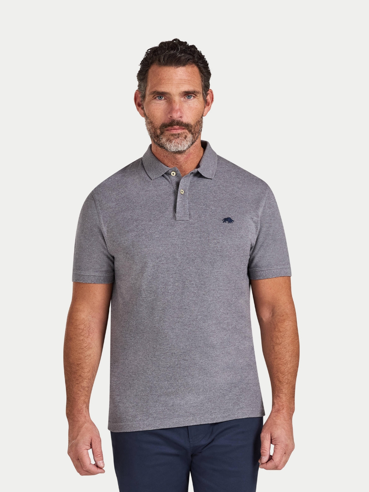 Click here for Raging Bull Mens Organic Polo - Grey marl prices