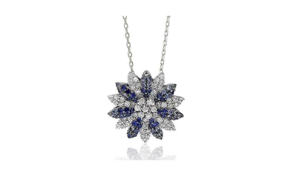 Click here for Suzy Levian Sterling Silver Sapphire & Created Whi... prices