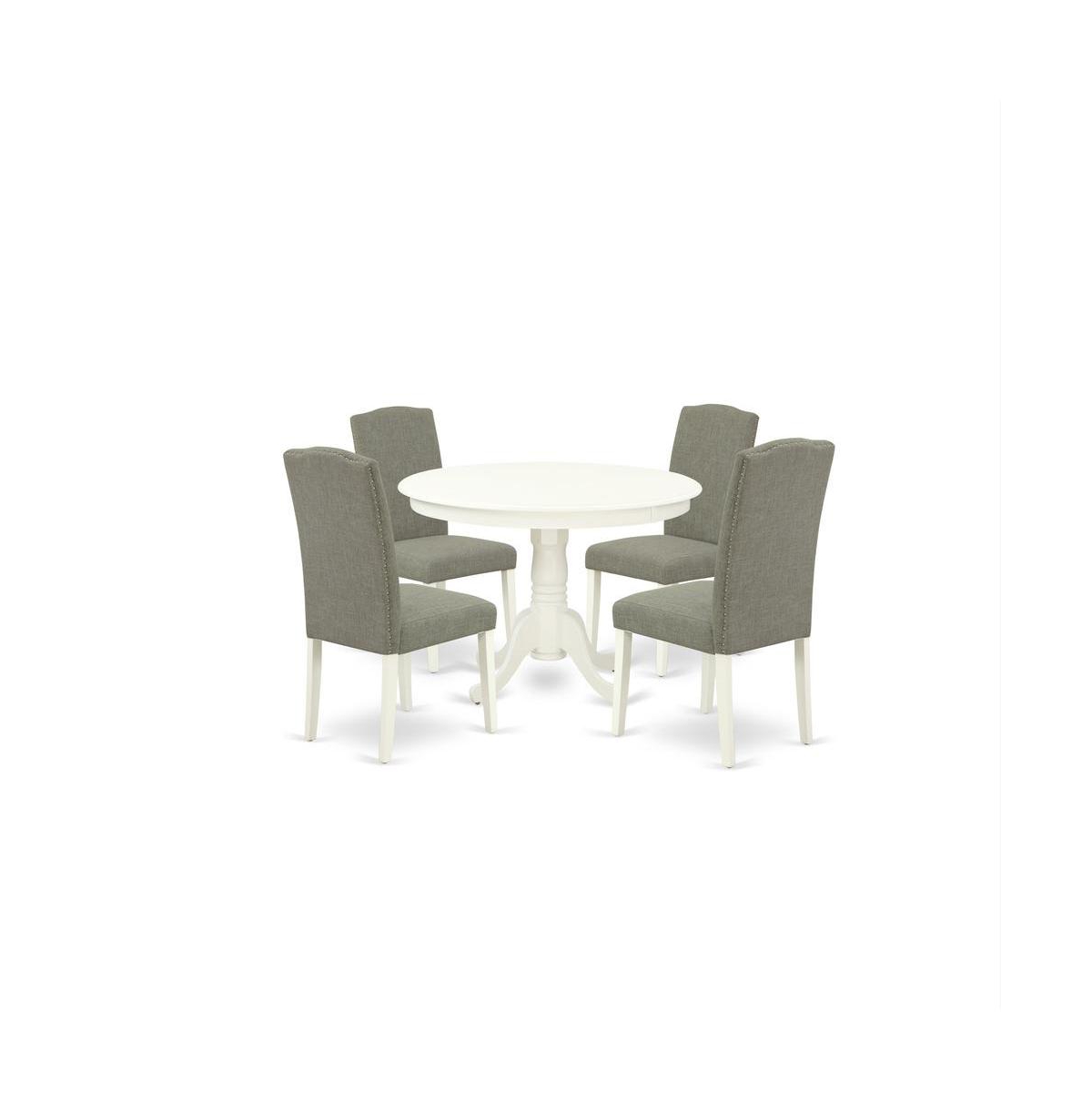Click here for East West Furniture Dining Room Set Linen White -... prices