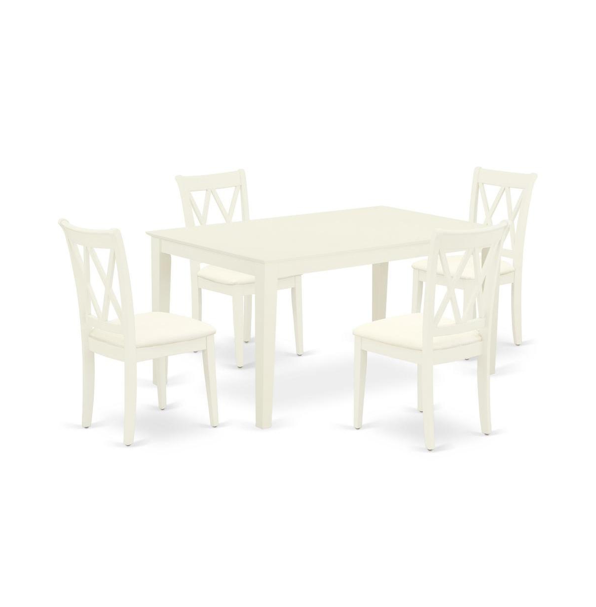 Click here for East West Furniture Dining Room Set Linen White -... prices