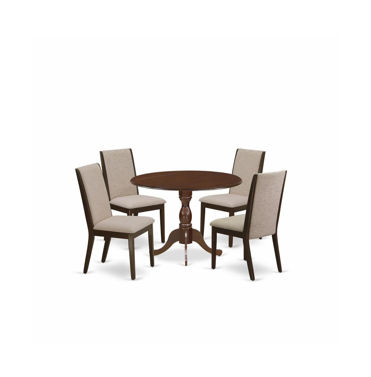 Click here for East West Furniture 5 Piece Dining Table Set - Mah... prices