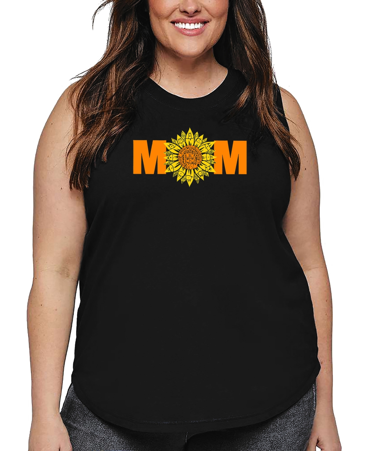 Click here for La Pop Art Plus Size Mom Sunflower Word Art Tank T... prices