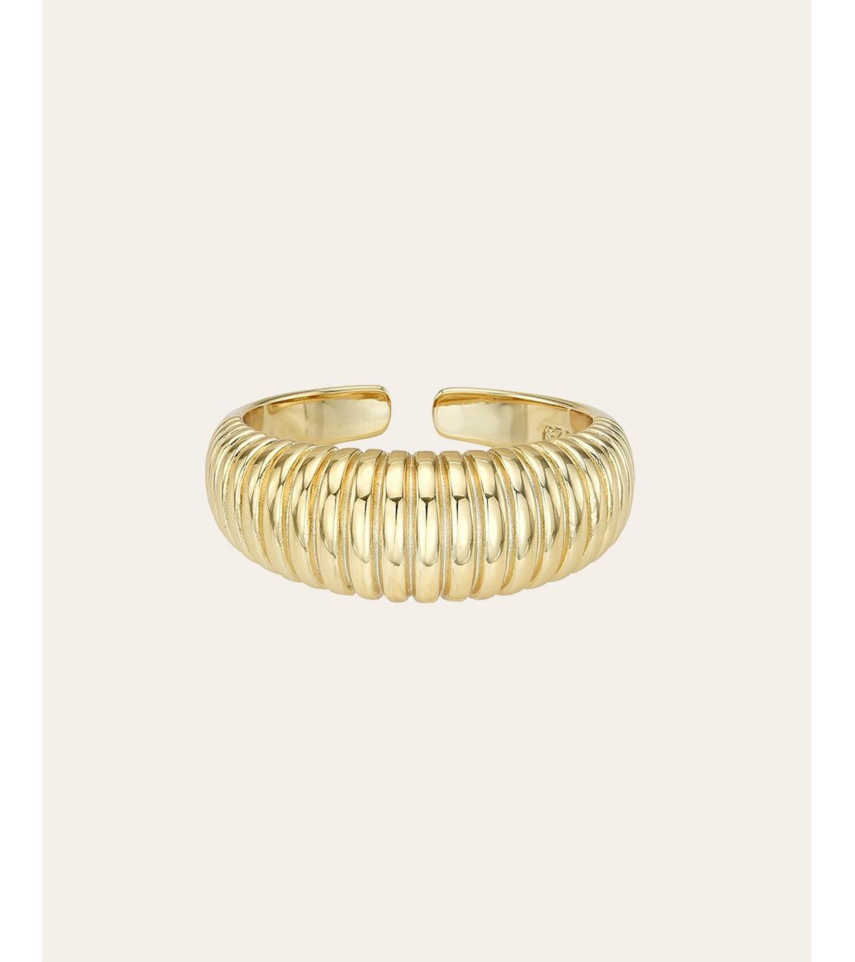 Click here for Ribbed Dome Ring - Yellow gold vermeil prices
