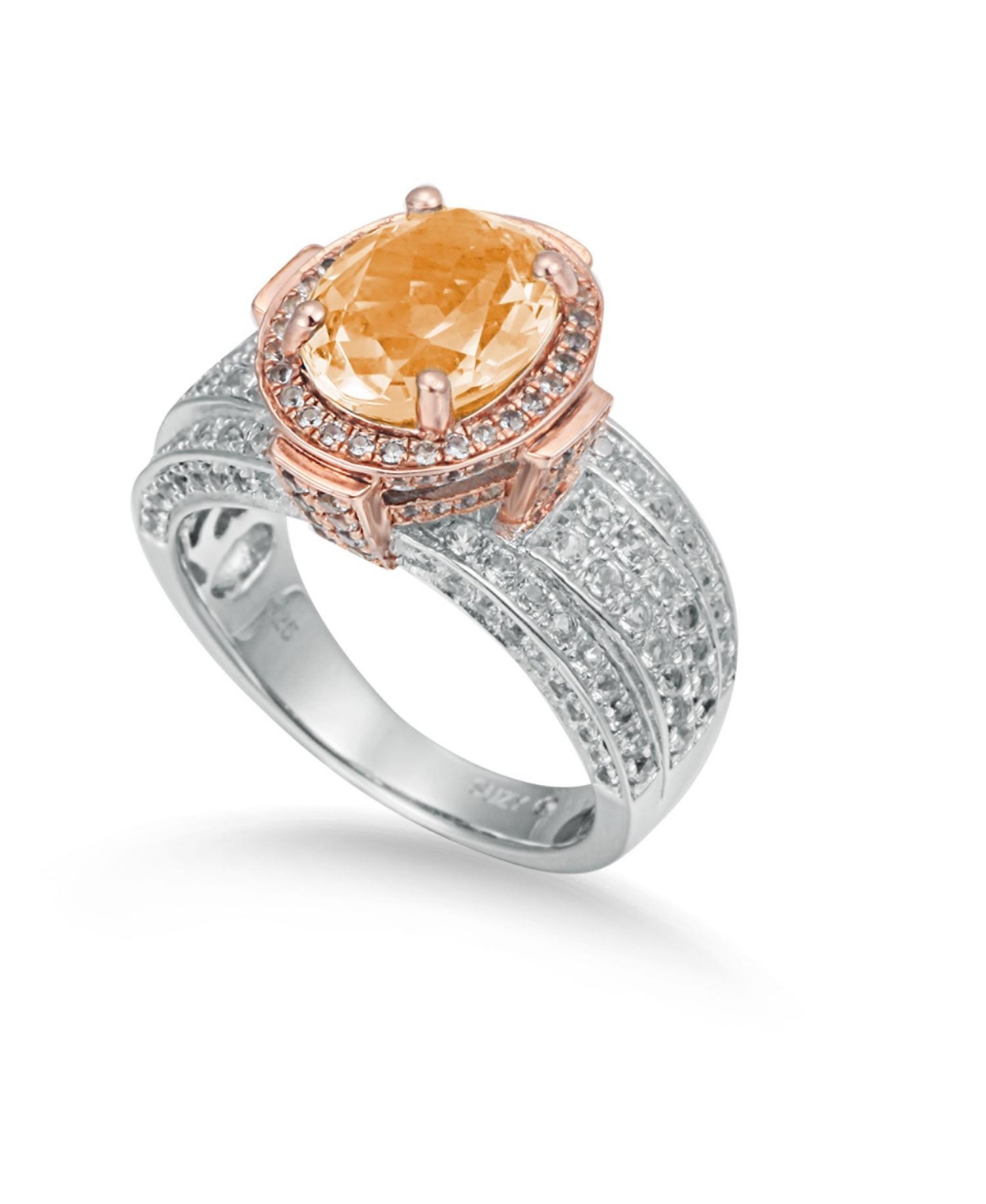 Click here for Suzy Levian New York Two-Tone Sterling Silver Oval... prices