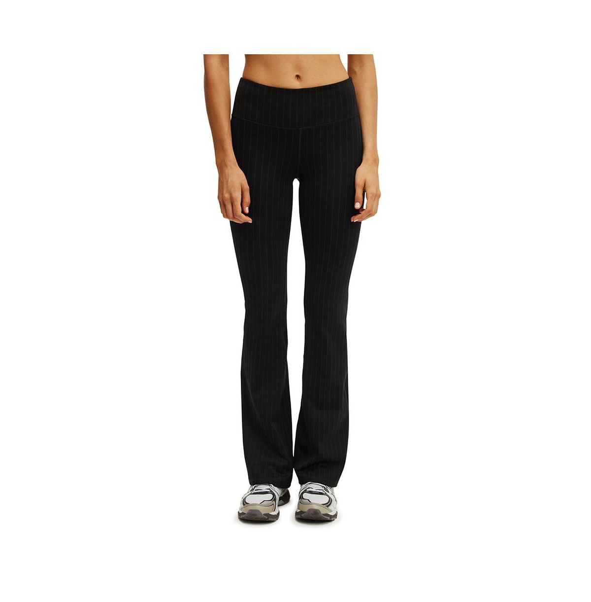 Click here for Cotton On Womens Active Pinstripe Flare - Black pi... prices