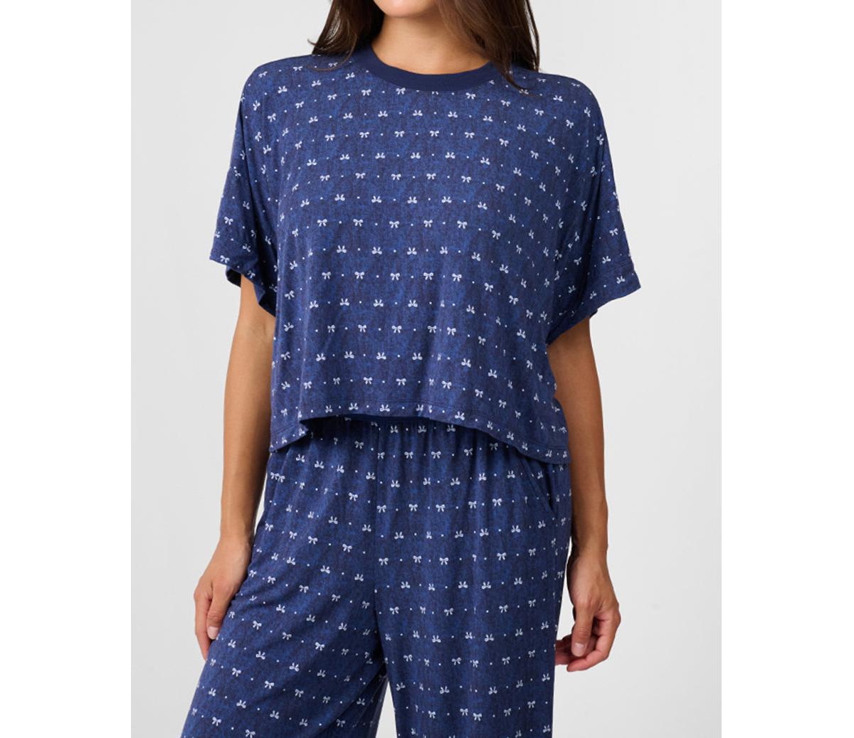 Click here for WeWoreWhat Womens Cropped Sleep Tee - Medium wash prices