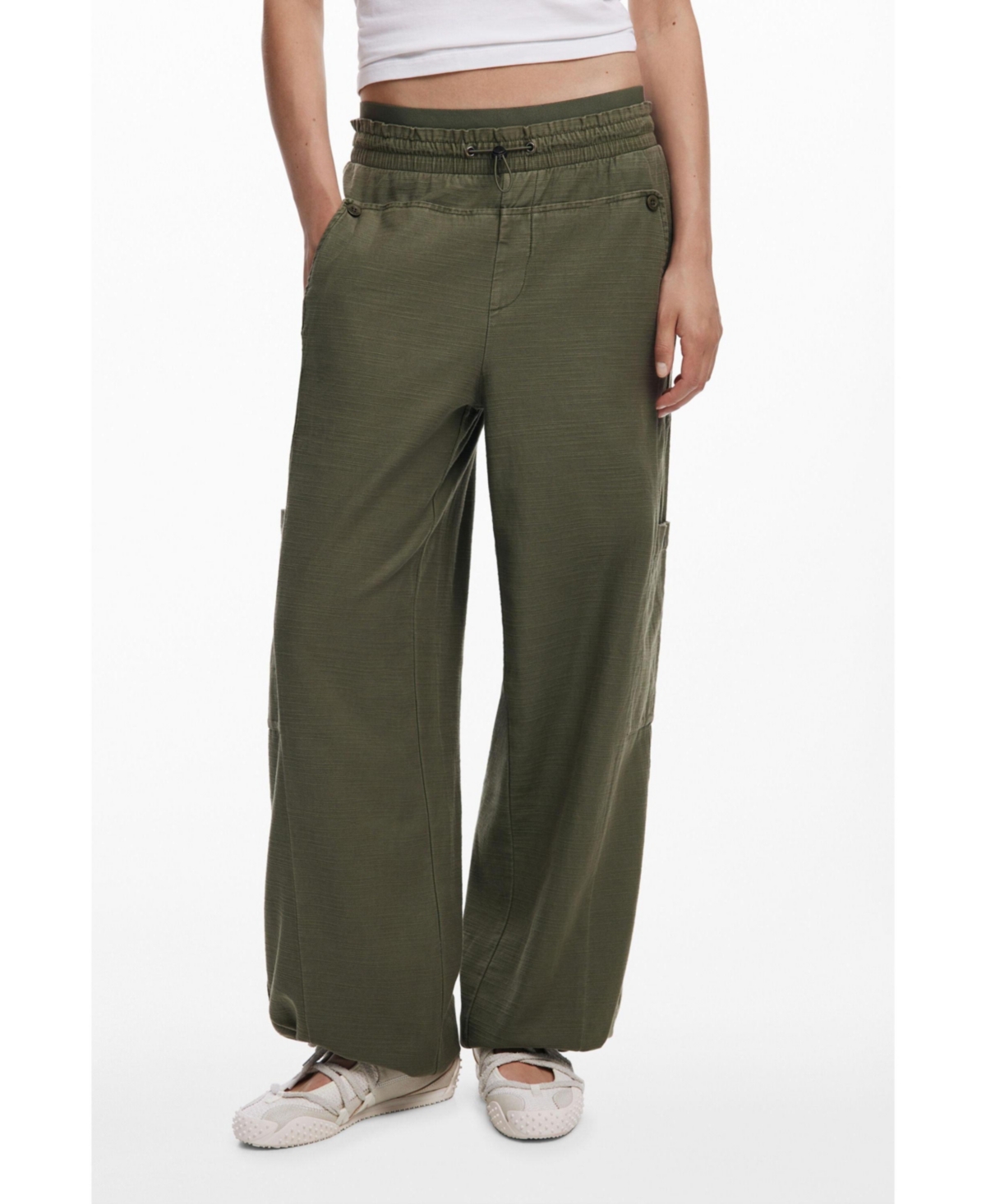 Click here for Desigual Womens Twill jogger pants - Khaki prices