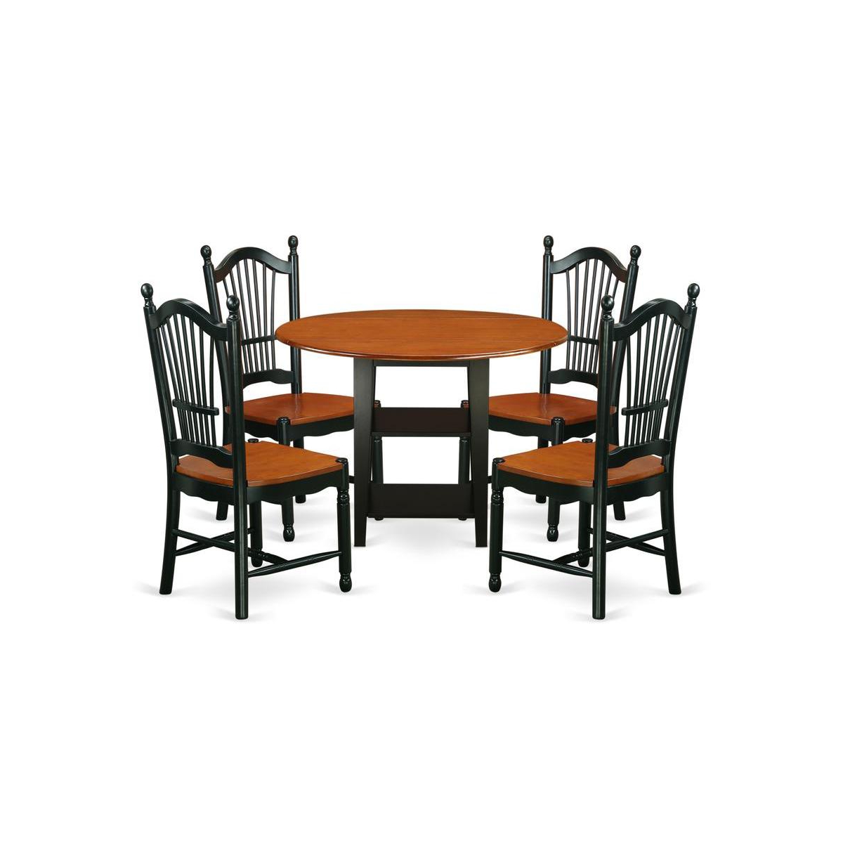 Click here for East West Furniture Dining Room Set Black & Cherry... prices